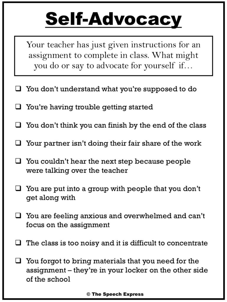 Free Printable Self Advocacy Skills Worksheets - Worksheets Template Free