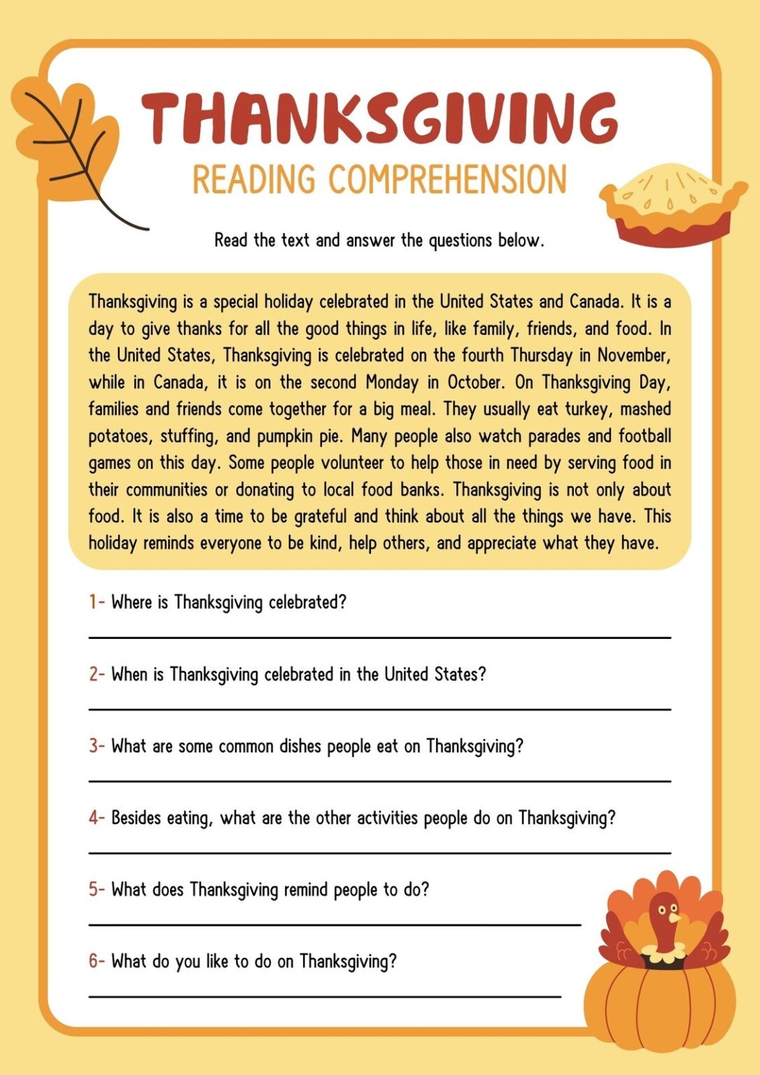 Free Printable Thanksgiving Language Arts Worksheets - Worksheets ...
