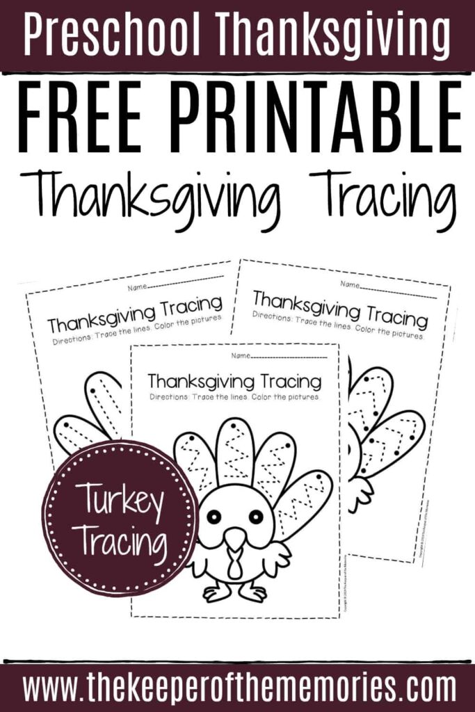 Preschool Theme Turkey Printables Coloring Tracing - Worksheets ...