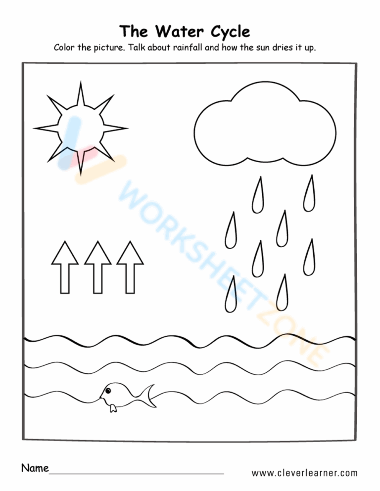 Free Printable Water Cycle For Preschoolers - Worksheets Template Free
