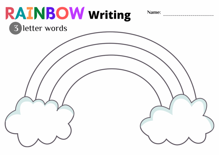 Free Printable Rainbow Writing Worksheets - Worksheets Template Free