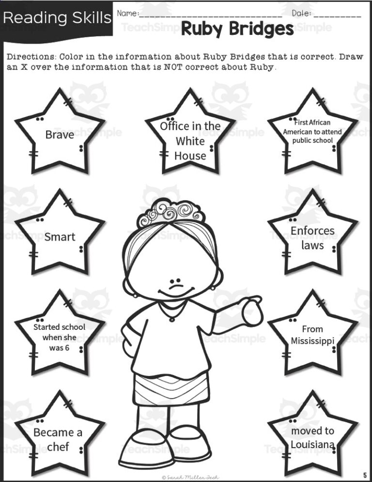 Free Printable Ruby Bridges Worksheets - Worksheets Template Free