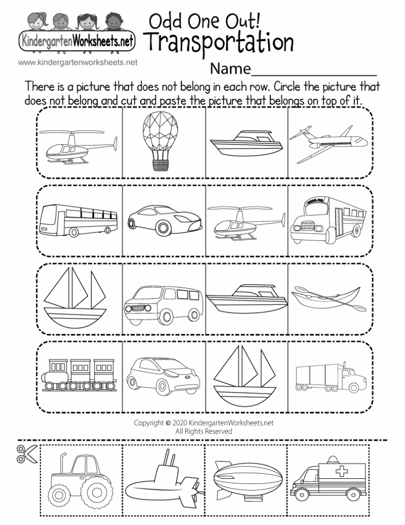 Printable Workshsheets For Preschool On Transportation - Worksheets ...