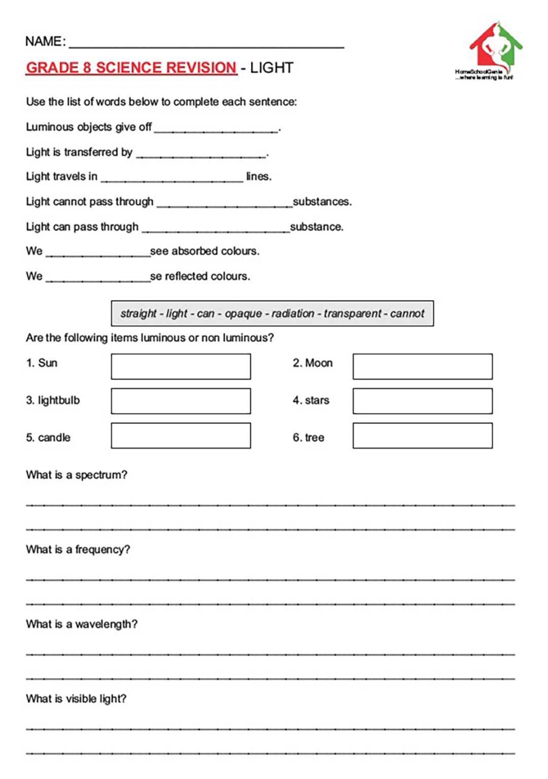 Grade 8 Science Worksheets Free Printable - Worksheets Template Free