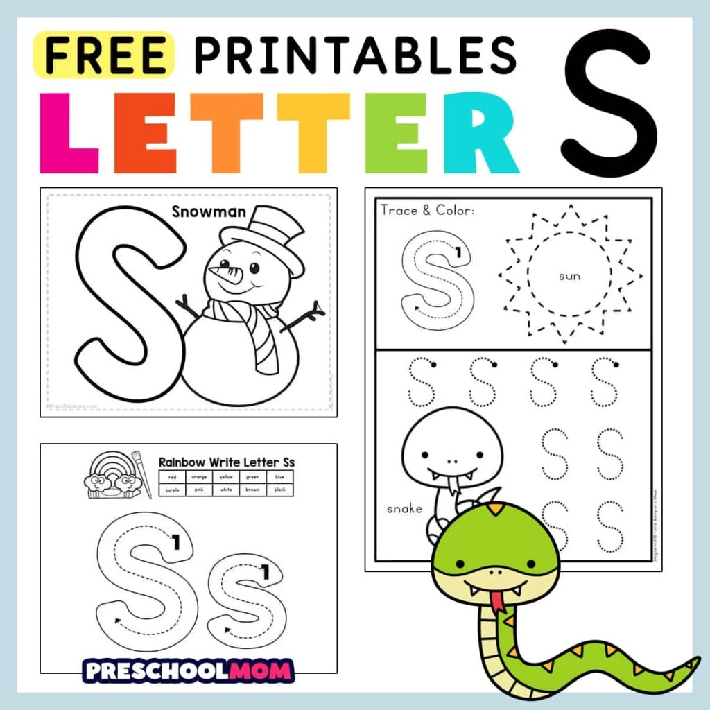 Letter S Printable Pack Preschool - Worksheets Template Free