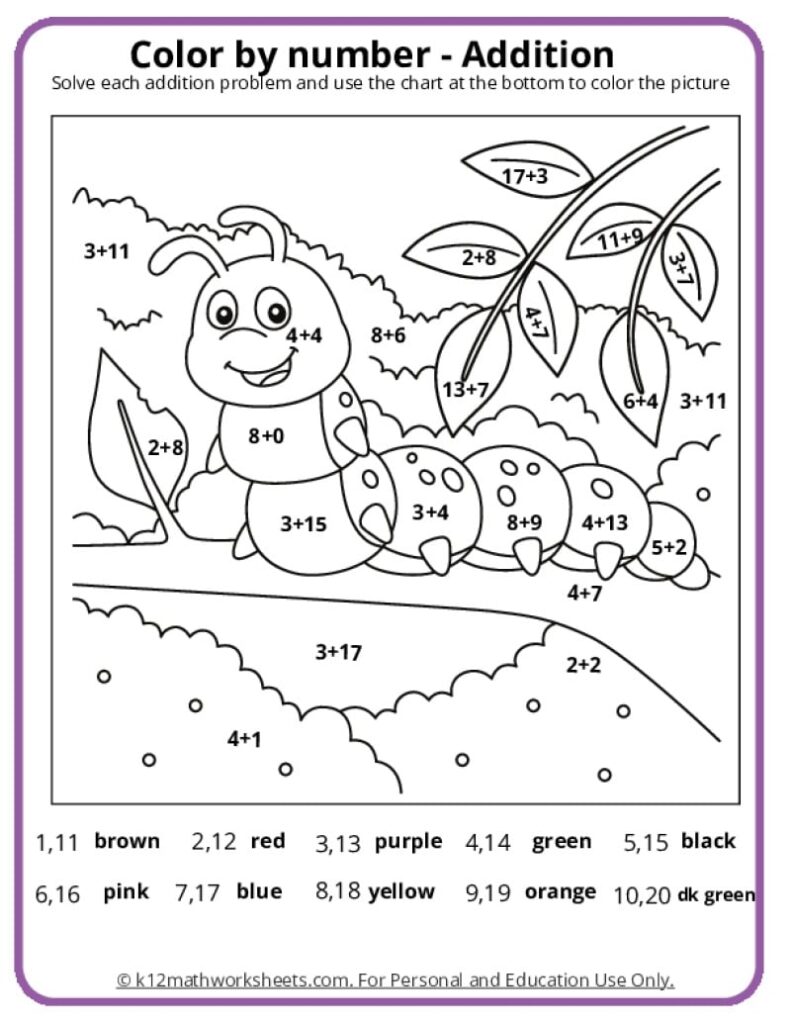 Math Worksheets Coloring Pages - Worksheets Template Free