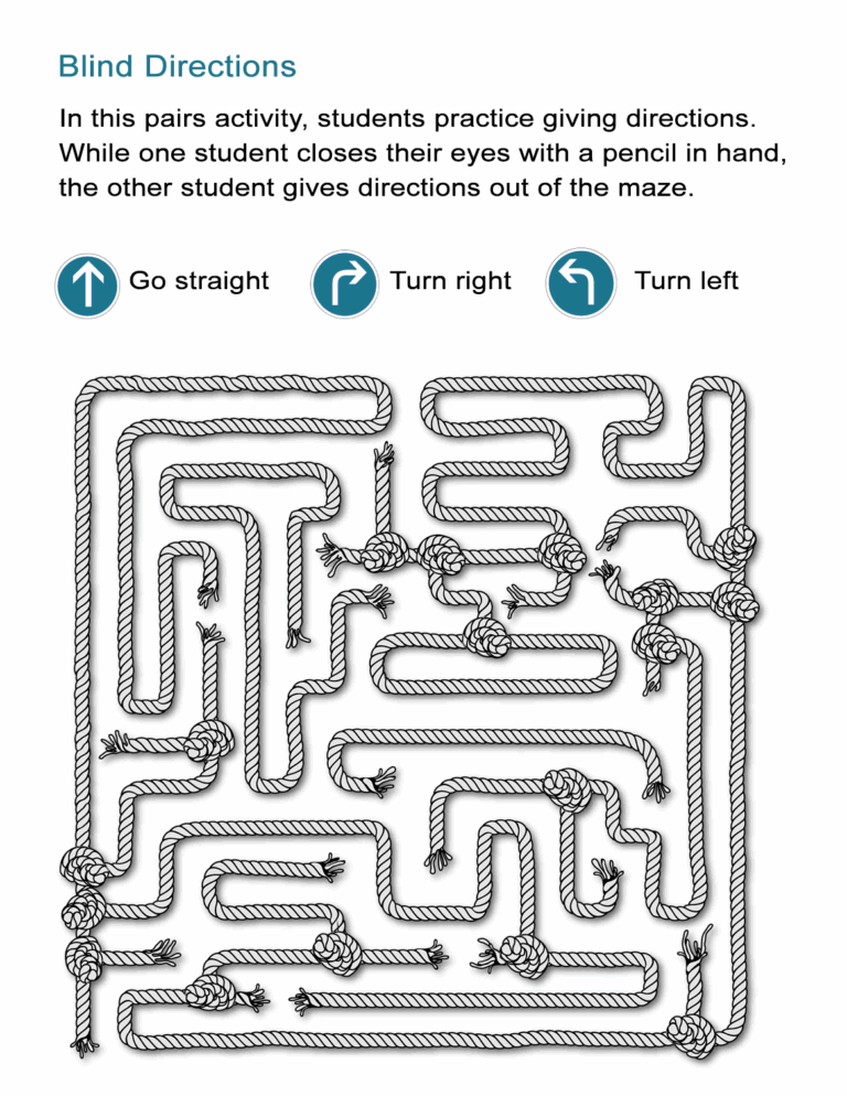 Maze Directions Worksheet - Worksheets Template Free