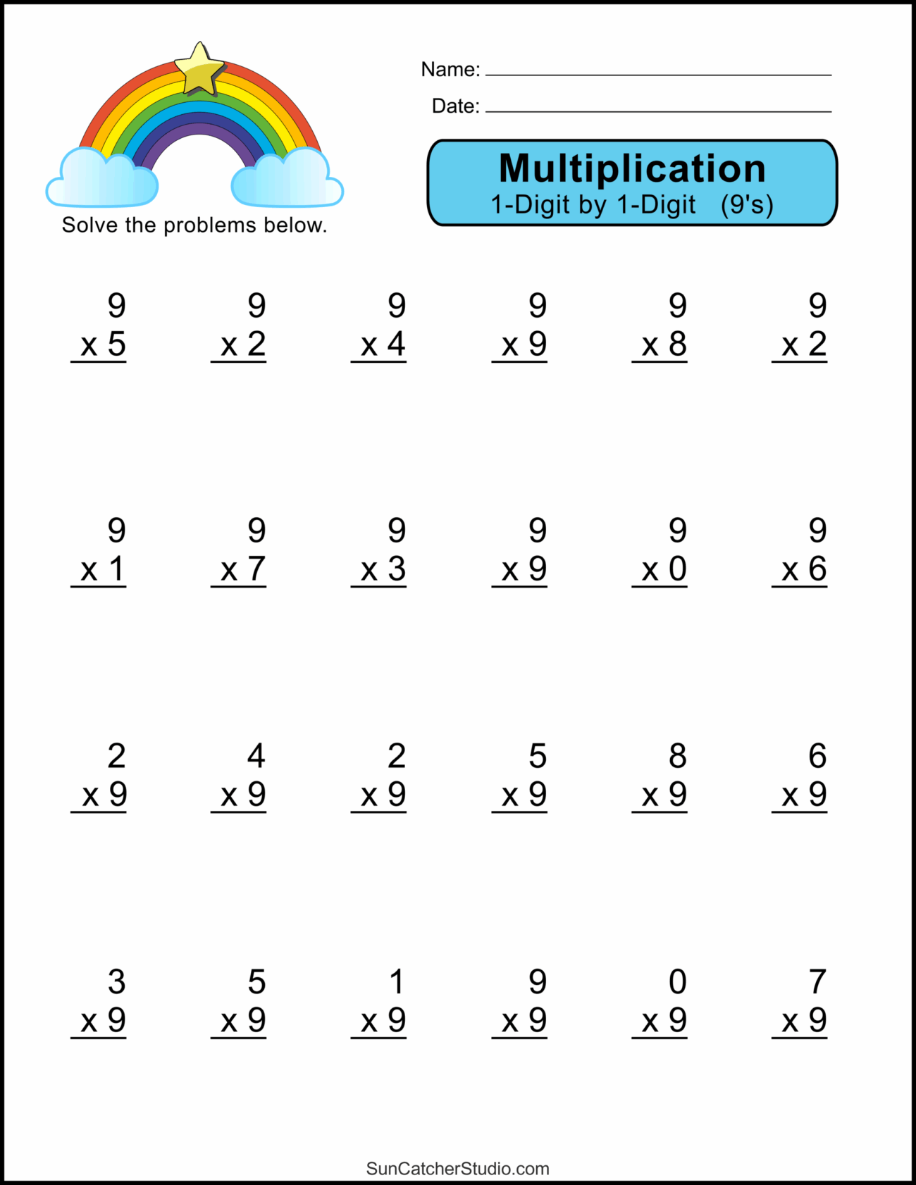 Free Printable One Digit Multiplication Worksheets - Worksheets ...