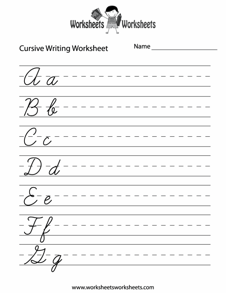 Printable Free Cursive Writing Worksheets - Worksheets Template Free