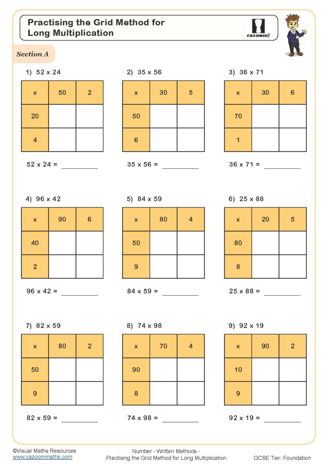 Long Multiplication Free Printable Worksheets - Worksheets Template Free