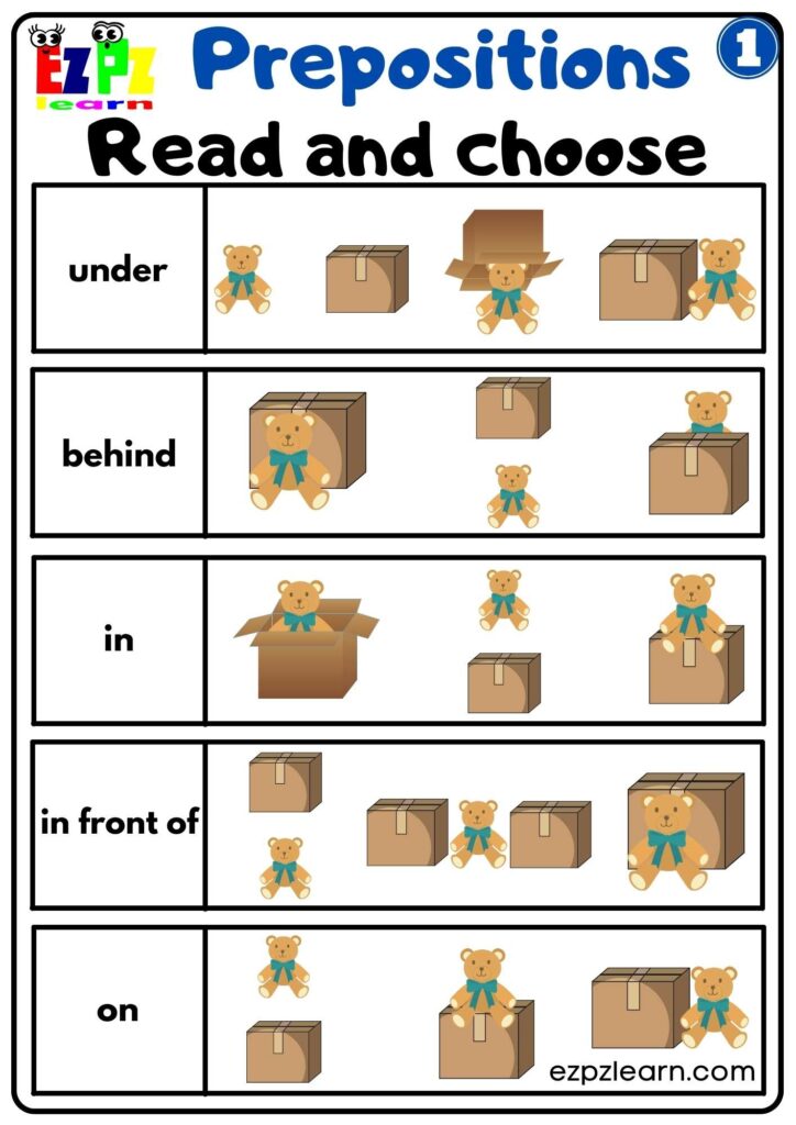 Free Printable Preposition Worksheets For Kindergarten - Worksheets ...
