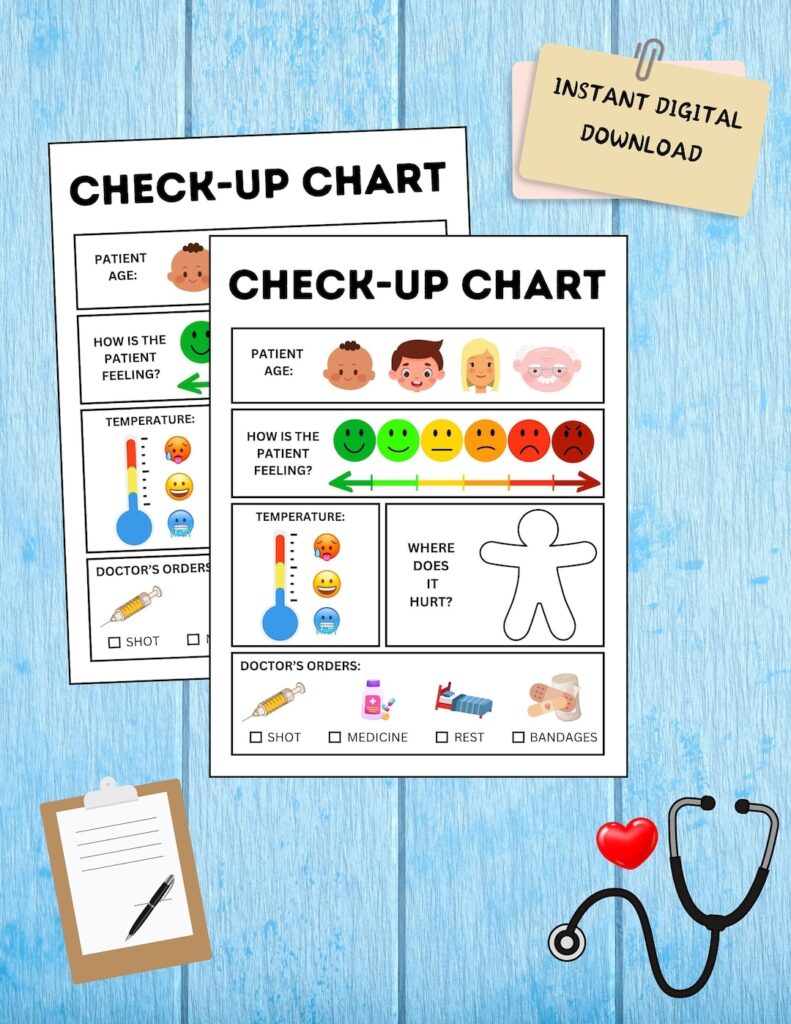 Printable Doctor Check Up List Preschool - Worksheets Template Free