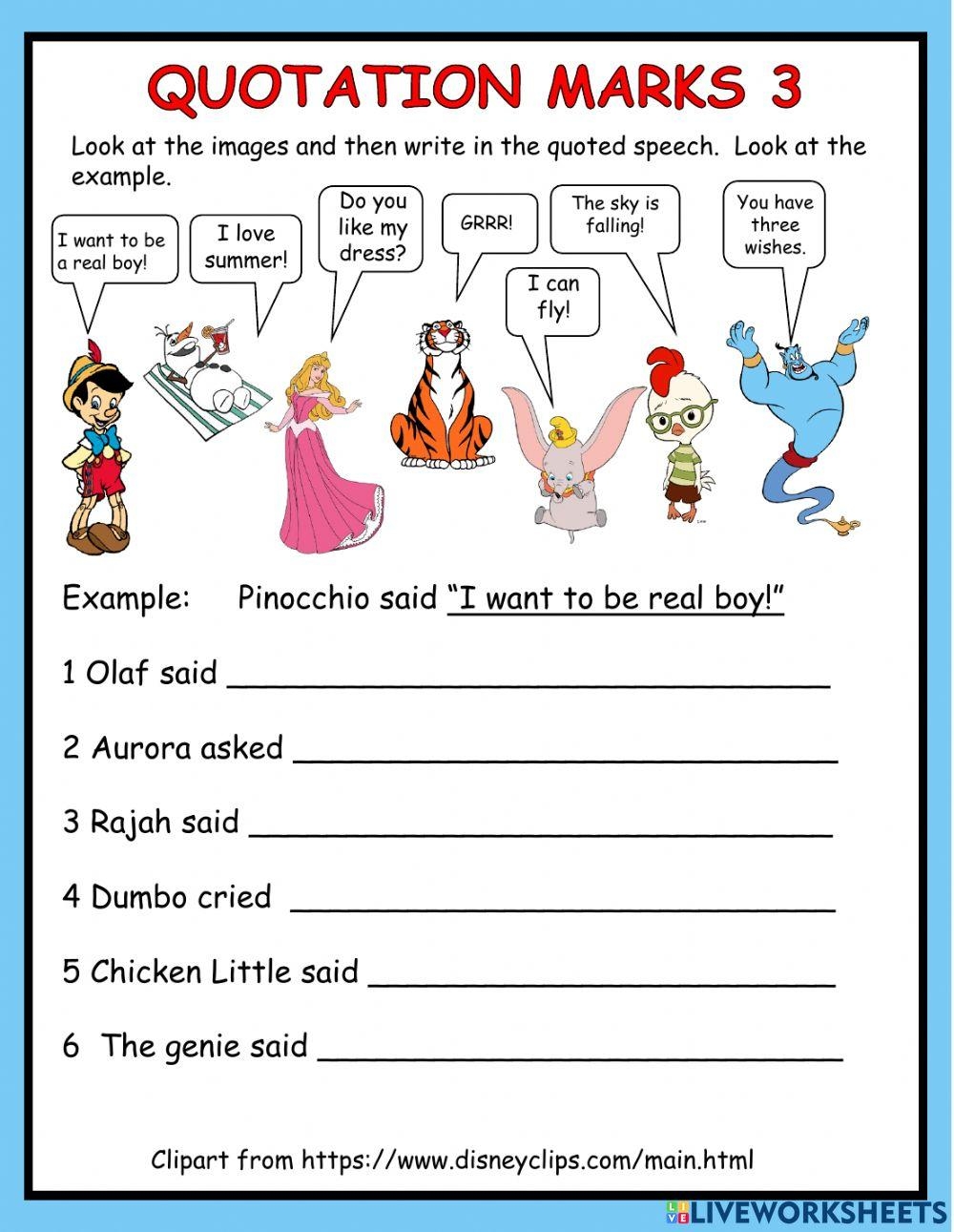 Free Printable Quotation Marks Worksheets - Worksheets Template Free