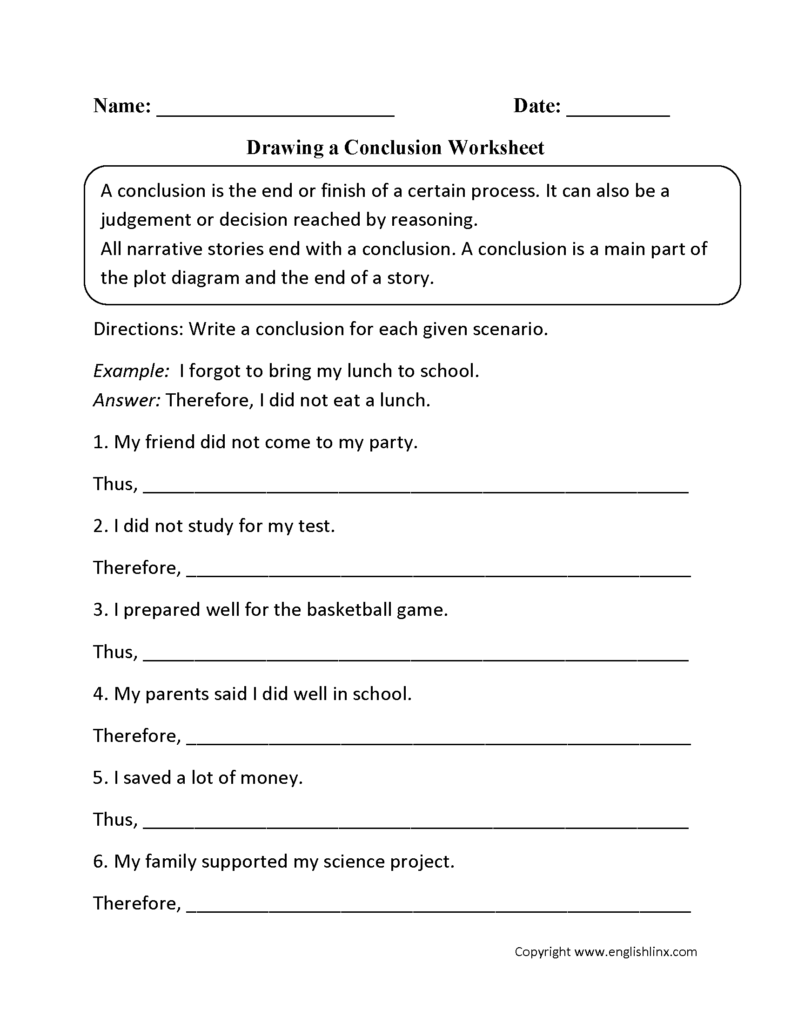 Reading Comprehension Drawing Conclusions Worksheets - Worksheets ...