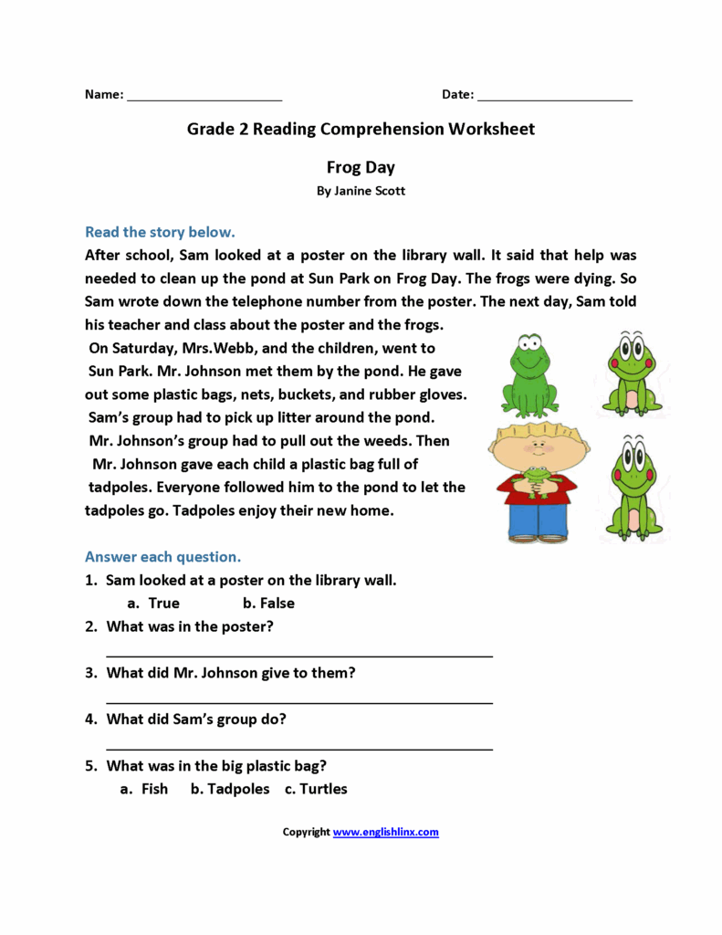 Level 2 Reading Comprehension Worksheets - Worksheets Template Free