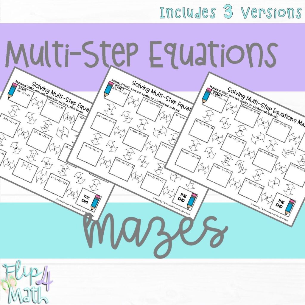 Two Stp Equation Maze Worksheets 8th Grade - Worksheets Template Free