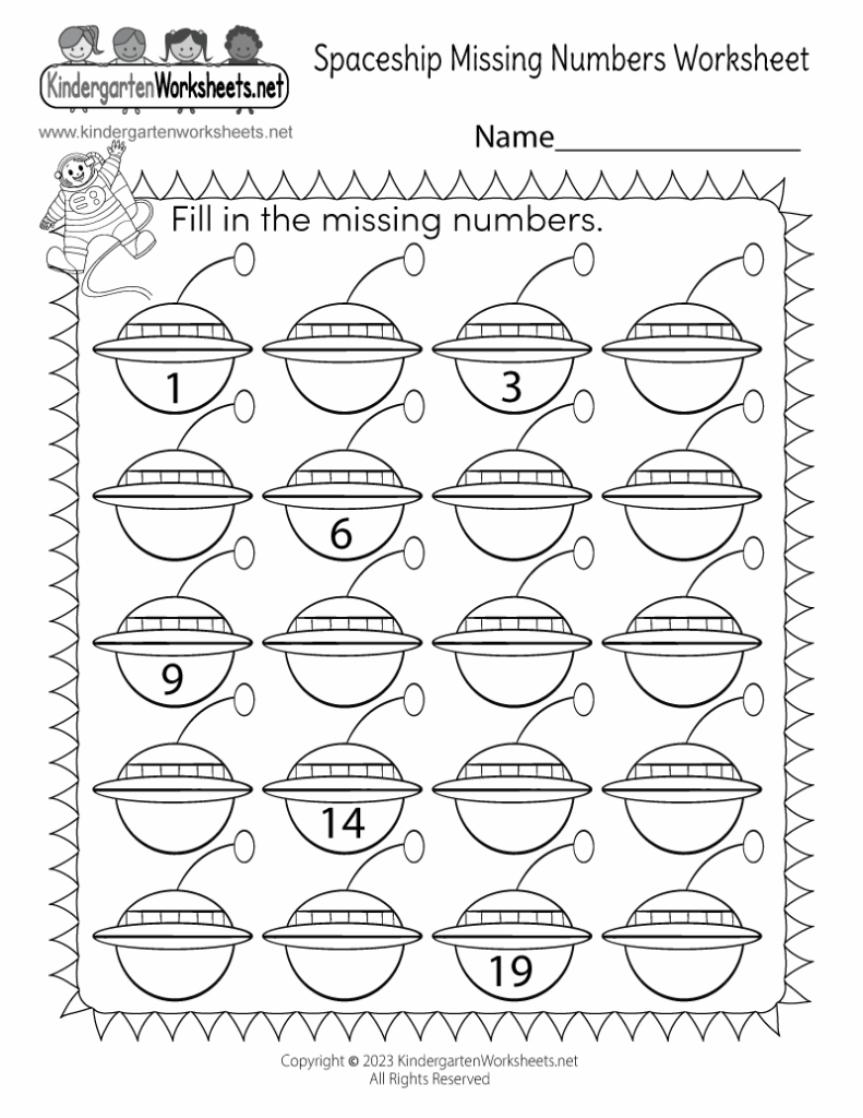 Kindergarten Math Worksheets Counting Missing Numbers - Worksheets ...