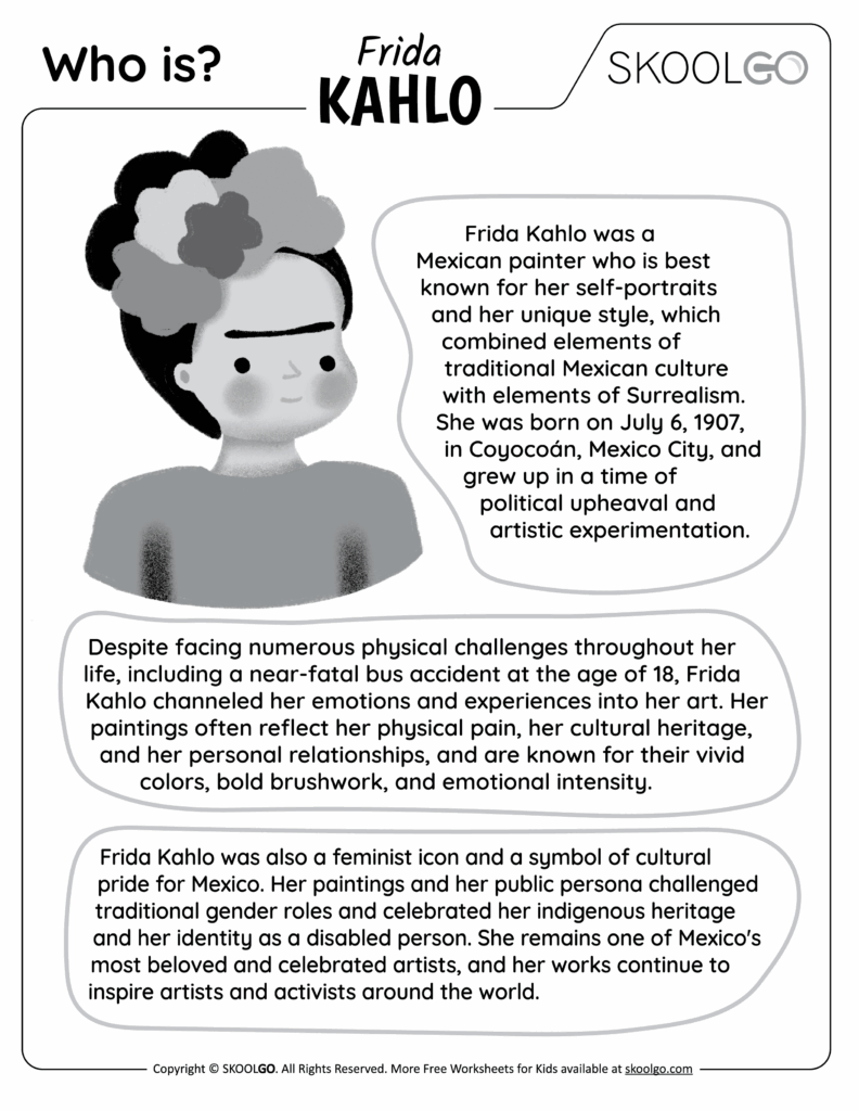 Frida Kahlo Reading Comprehension Worksheet - Worksheets Template Free